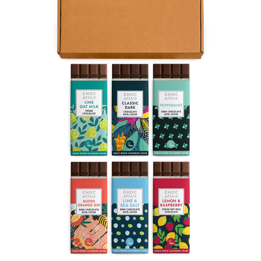 6 Bar Vegan Chocolate Letterbox Selection – Choc Affair